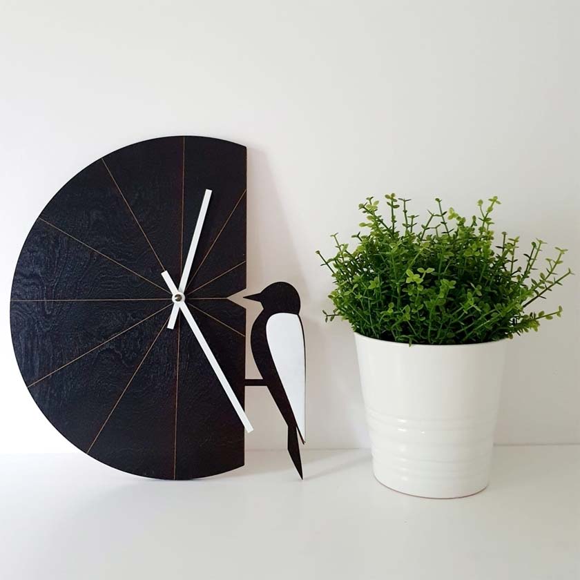 Finnish wall clock Woodpecker, PR HandiCrafts - The Finland Shop